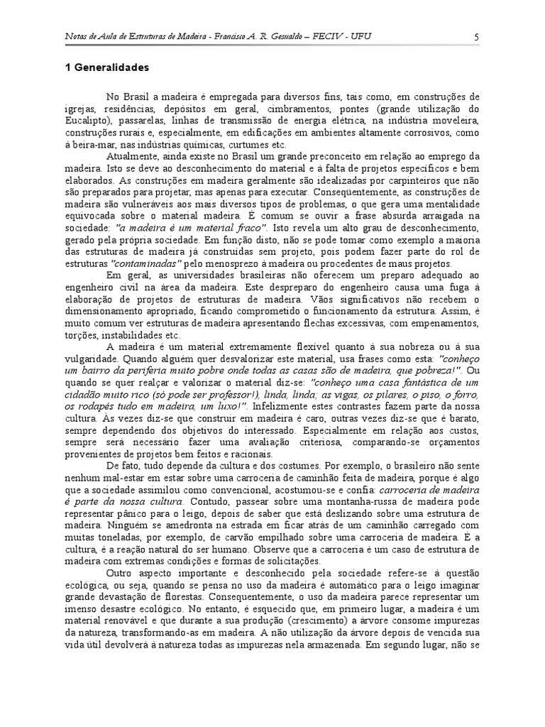 Generalidades GESUALDO | PDF | Madeira | Árvores
