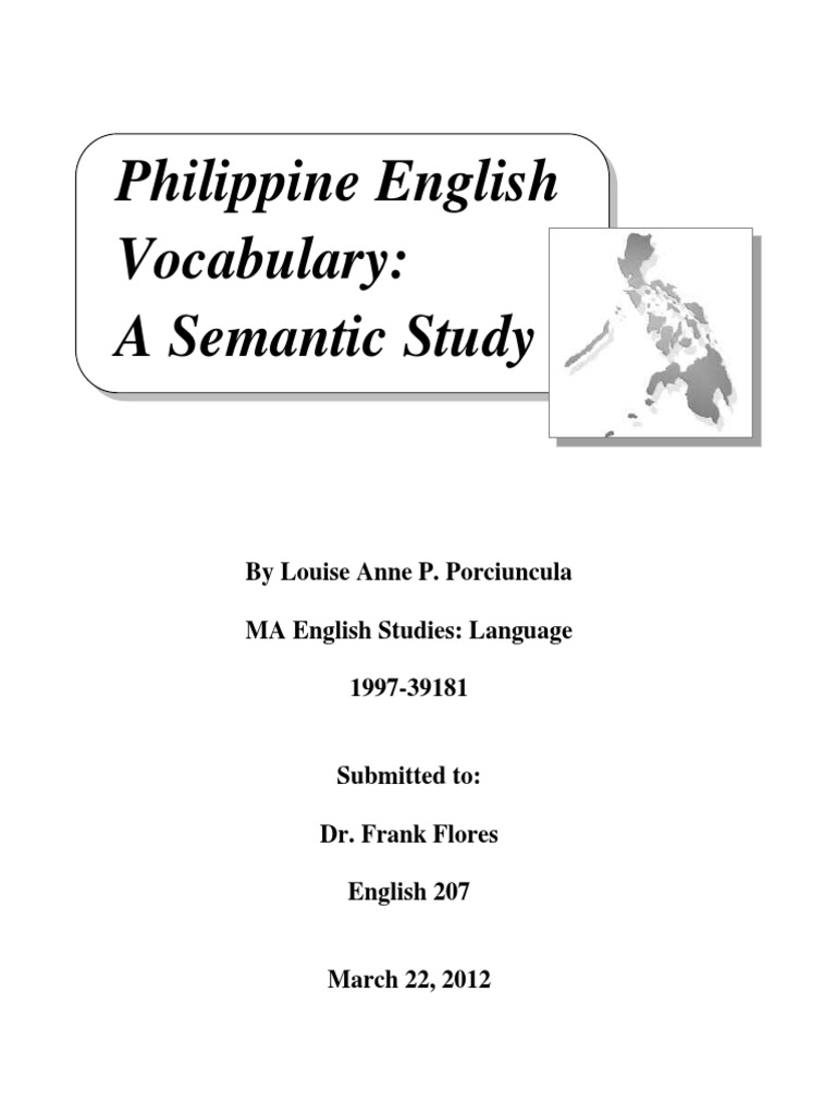 Philippine English Vocabulary by Porciuncula | PDF | English Language ...