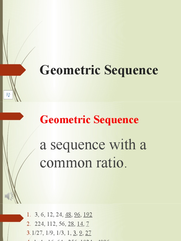 Geometric Sequence With Audio | PDF | Percentage | You Tube