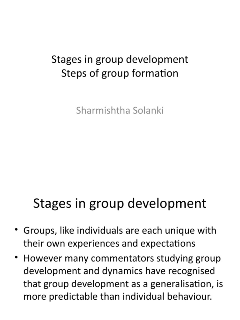 Stages and Steps in Group Development | PDF | Leadership | Goal