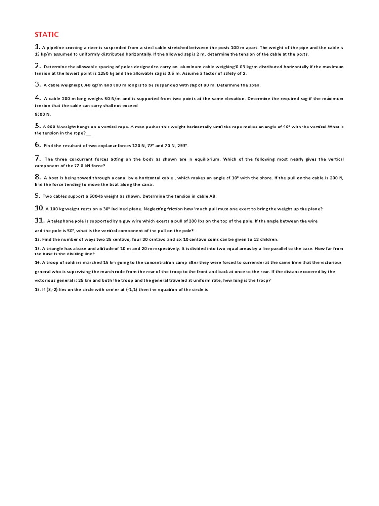 STATIC | PDF | Mechanics | Applied And Interdisciplinary Physics