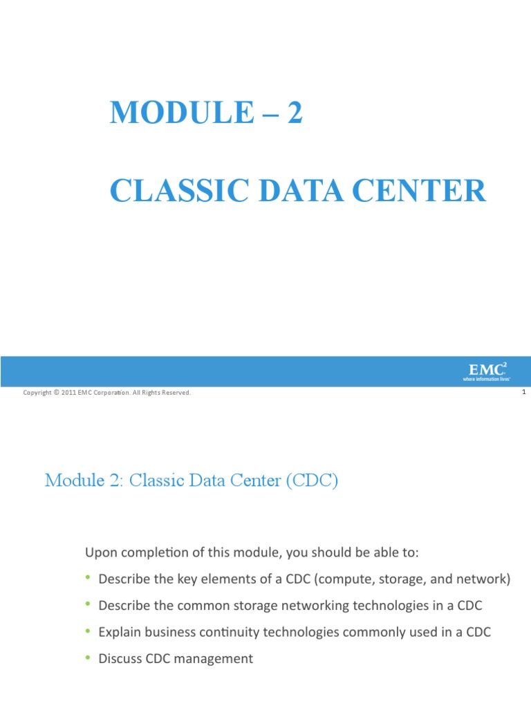 Cis Module 2 Classic Data Center Modi Pdf Computer Network Backup