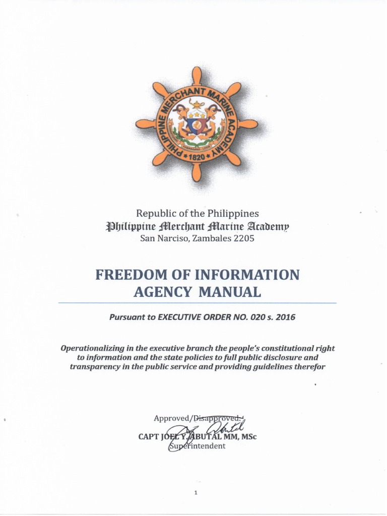 PMMA FOI Manual | PDF | Freedom Of Information Laws By Country ...