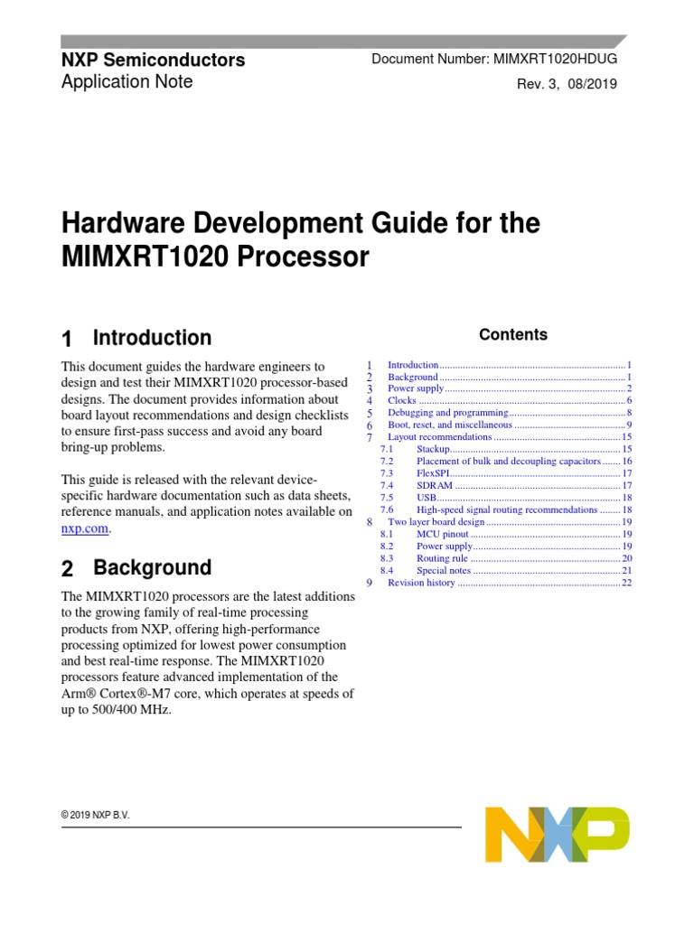 Hardware Development Guide For The MIMXRT1020 Processor: Application ...
