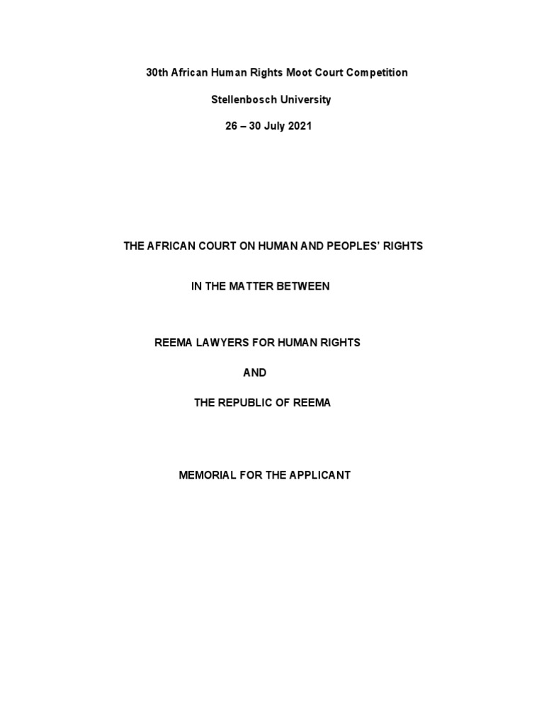 Applicant Writen Submission | PDF | Human Rights | Treaty