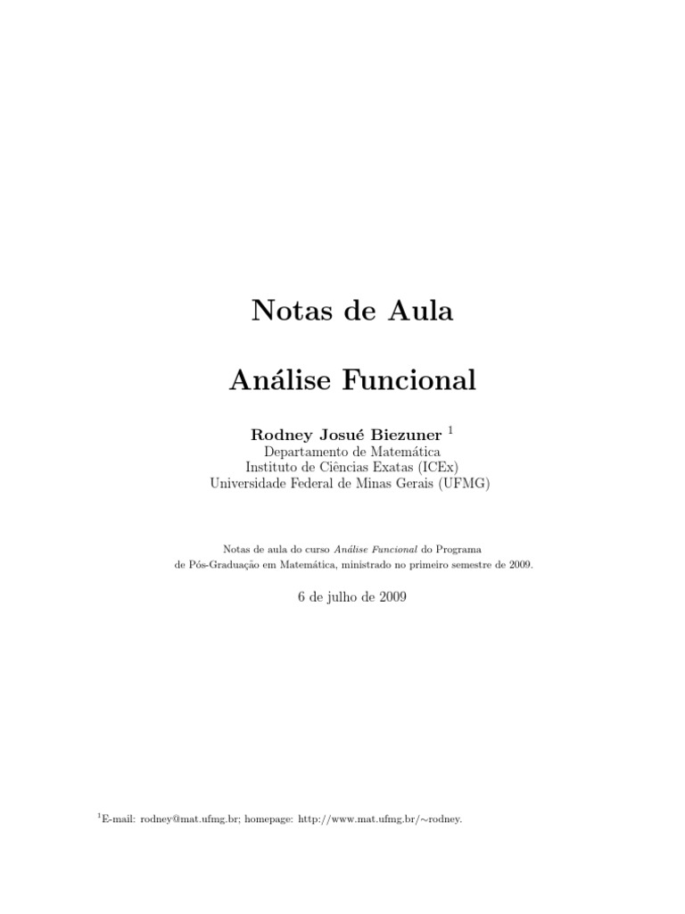 Analise Funcional Pdf Mapa Linear Vetor Euclidiano