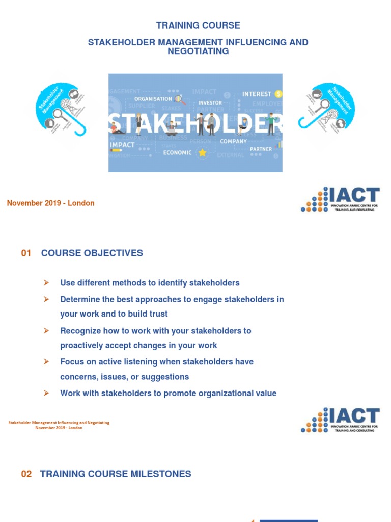 Stakeholder Management Influencing and Negotiating 1 | PDF ...