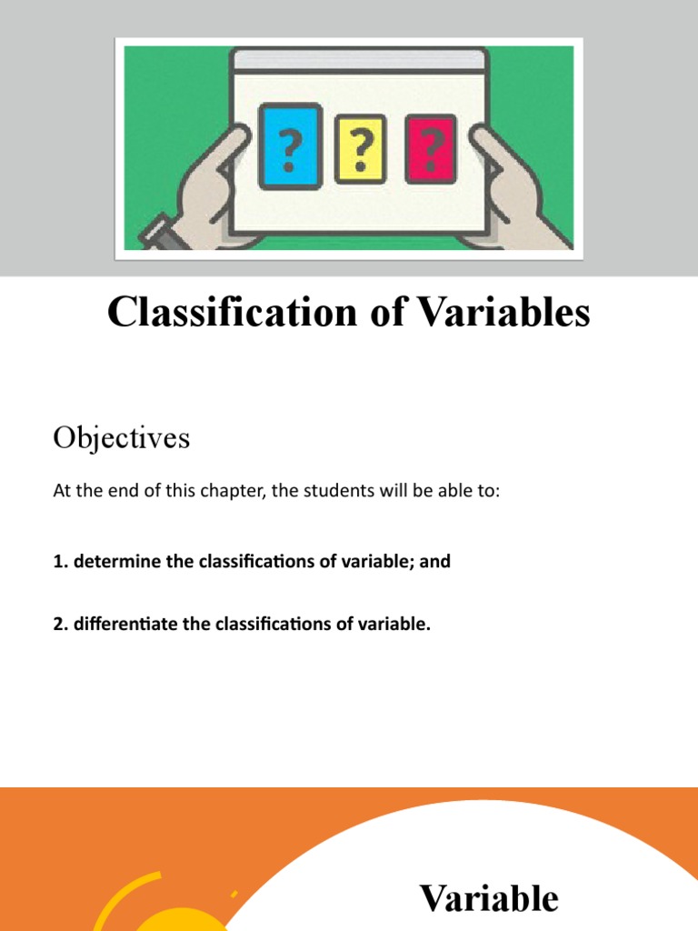 3 Classification of Variables | PDF | Dependent And Independent ...