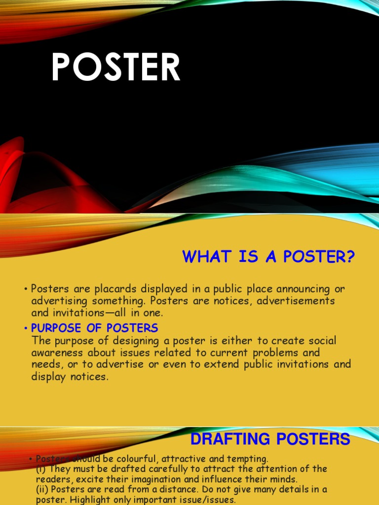 POSTER Notes | PDF | Poster | Communication