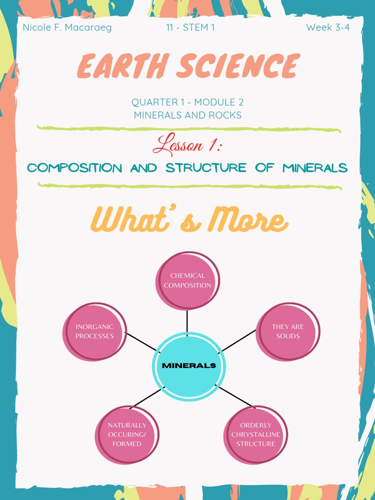 Earth Science: Composition and Structure of Minerals | PDF | Minerals ...