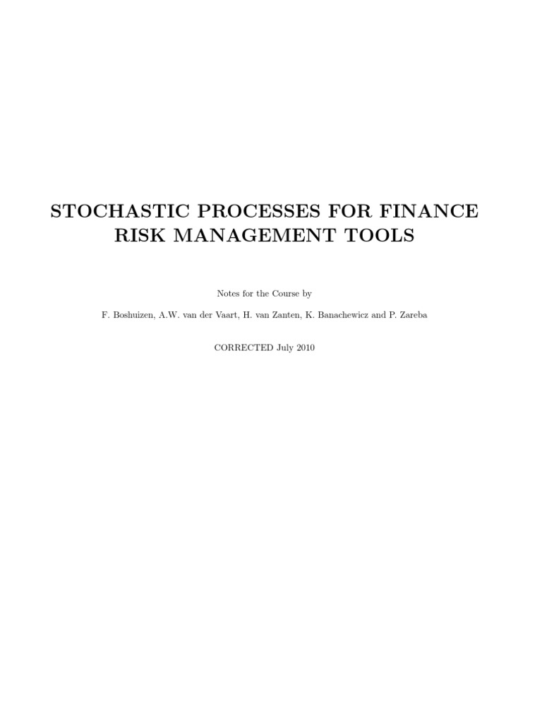 Stochastic Processes For Finance Risk Management Tools | PDF