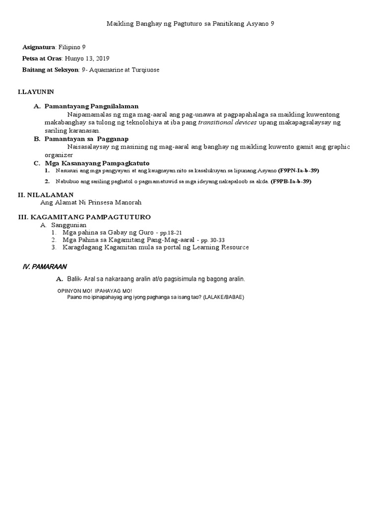 Contextualized Lesson Plan | PDF