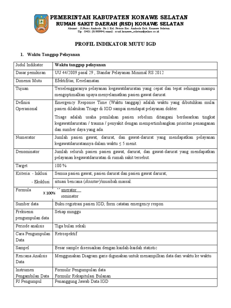 Profil Indikator IGD | PDF