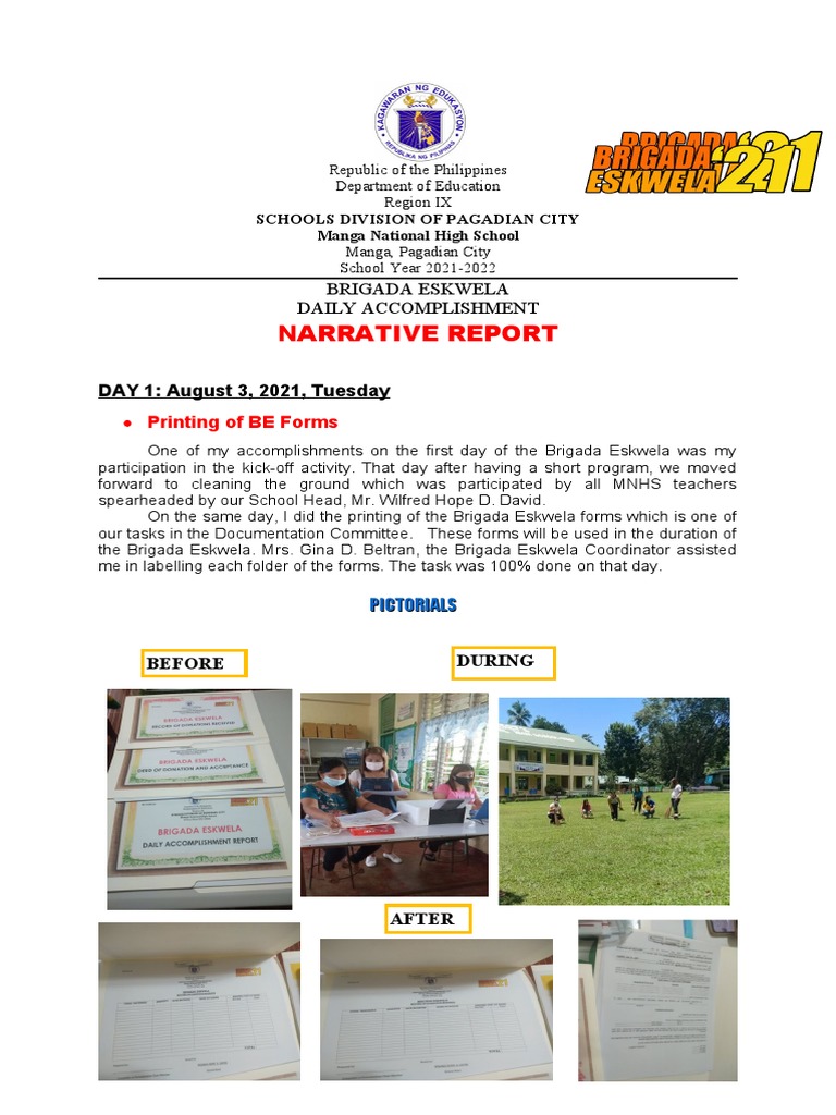 NARRATIVE REPORT BRIGADA Final | PDF