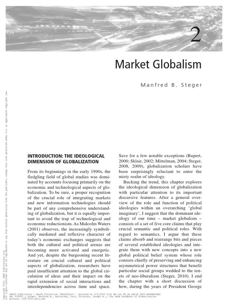 Market Globalism: Manfred B. Steger | PDF | Ideologies | Globalization