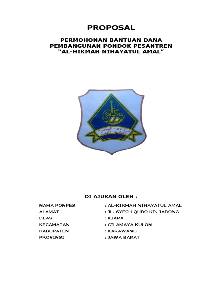 Proposal Ponpes Al-Hikmah Nihayatul Amal | PDF