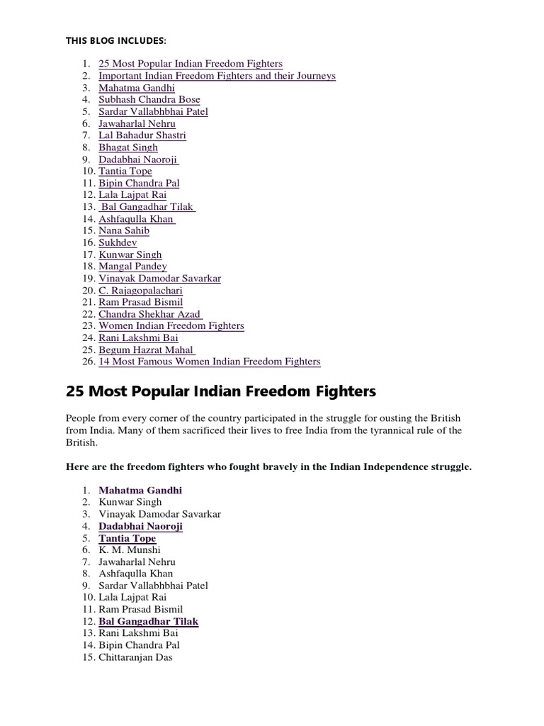 Freedom Fighters | PDF | Indian Independence Movement | Jawaharlal Nehru