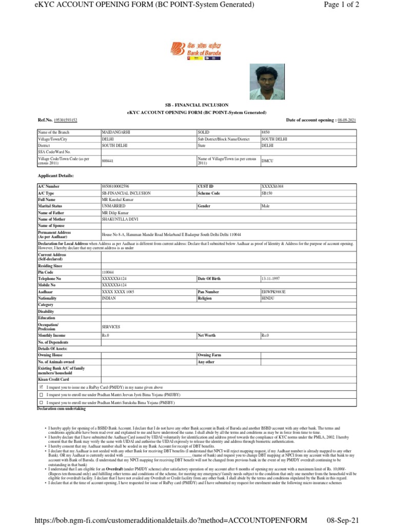 SB - Financial Inclusion Ekyc Account Opening Form (BC Point-System ...