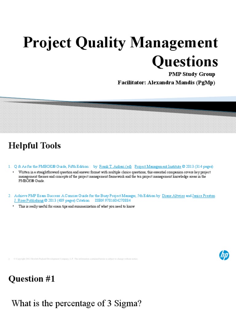 Project Quality Management Questions 5th Edition - Rev3 | PDF ...