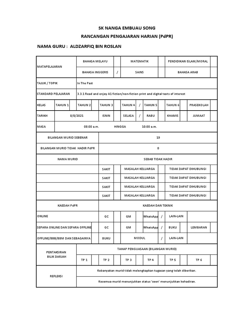 RPH PDPR - Minggu 2 | PDF
