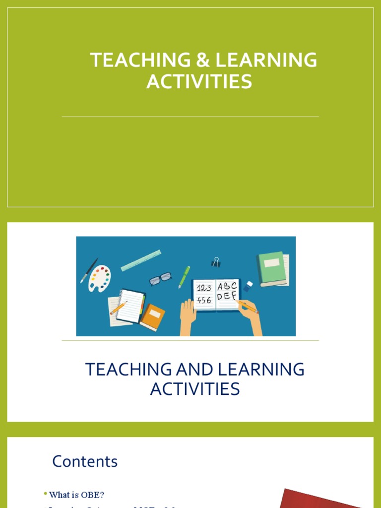 Teaching and Learning in Obe | PDF | Learning Styles | Learning