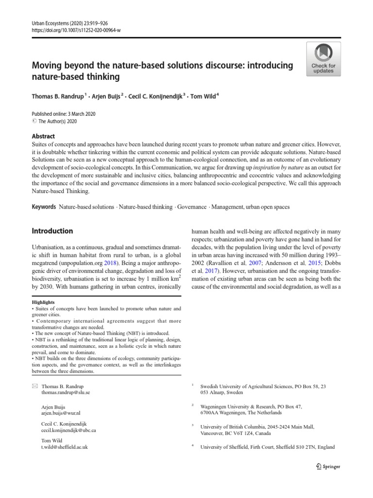 Randrup Moving Beyond Nature | PDF | Sustainability | Nature