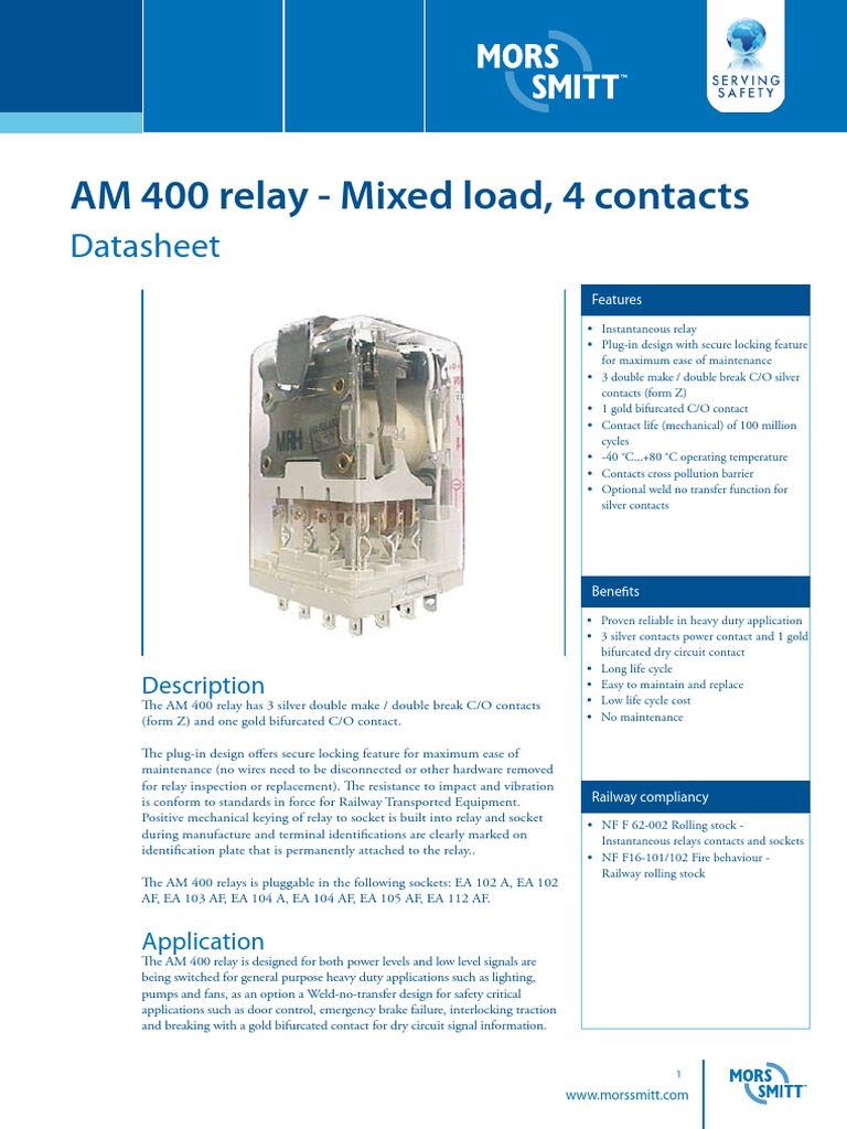 Datasheet-AM 400 V1.1 | PDF | Relay | Electrical Connector