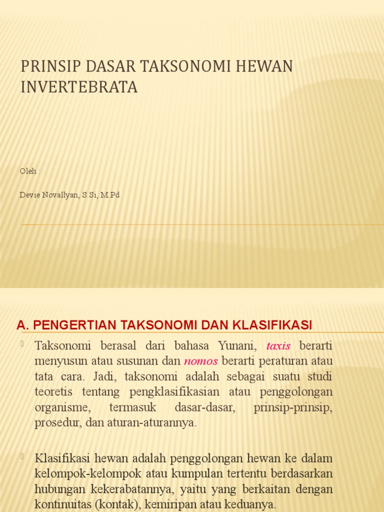 Taksonomi Hewan Invertebrata | PDF