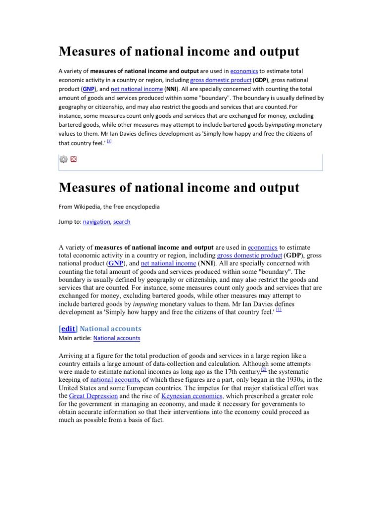 Measures of National Income and Output | PDF | Measures Of National ...