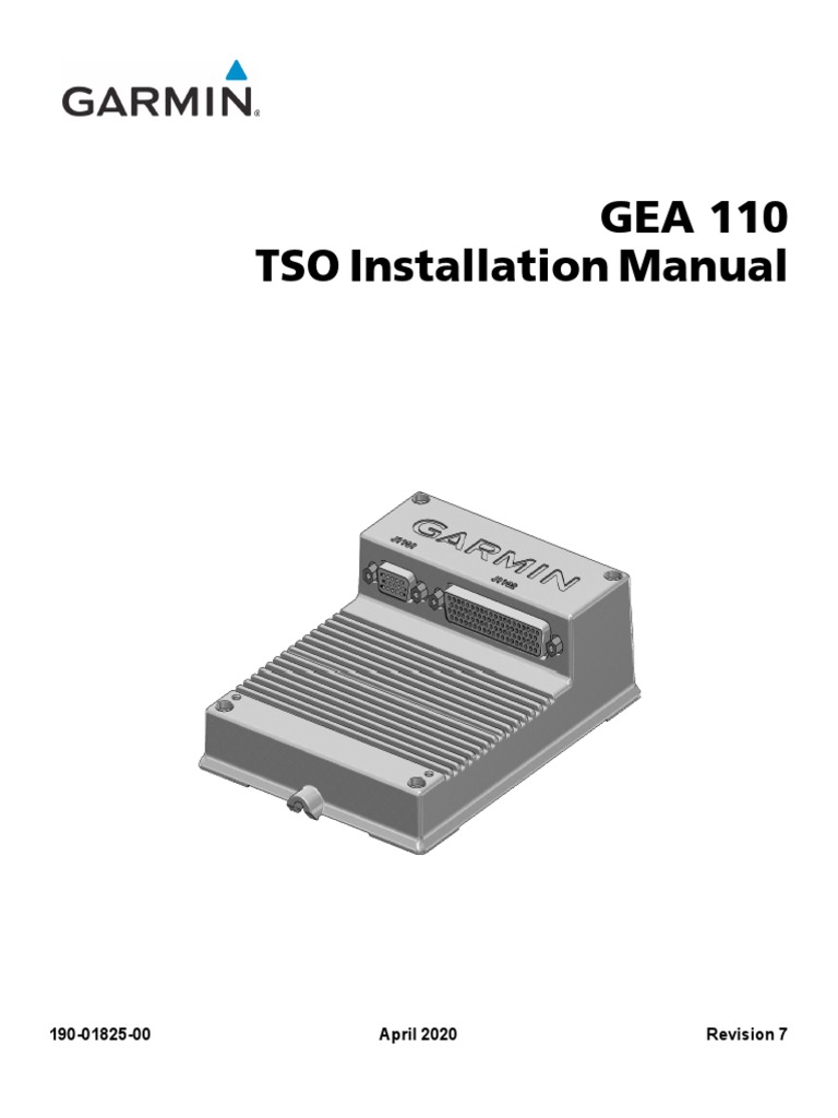 GEA 110 TSO Installation Manual: 190-01825-00 April 2020 Revision 7 | PDF | Electrical Connector ...