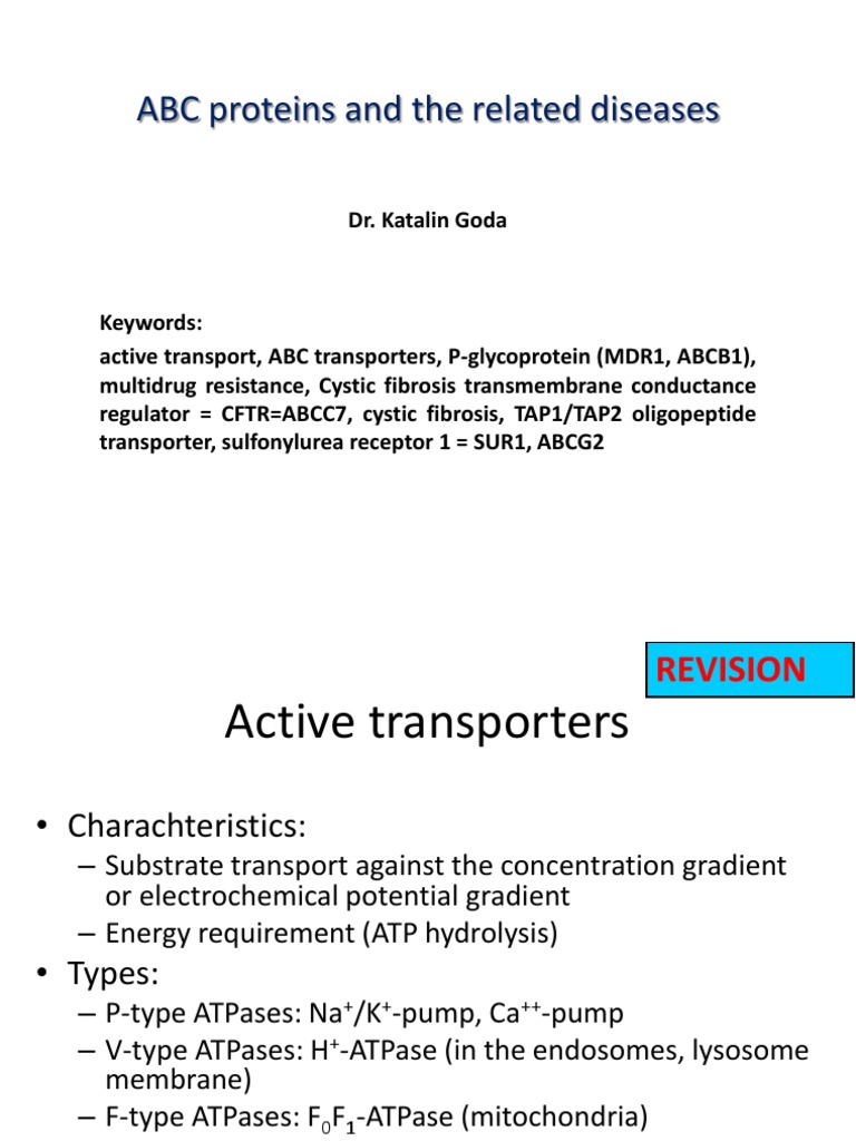 ABC Proteins and The Related Diseases | PDF | Biology | Biomolecules