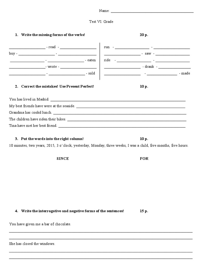 Past Simple Test | PDF | Grammar | Human Communication