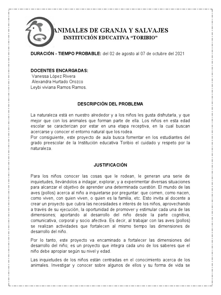 Animales de Granja y Salvajes | PDF | Educación de la primera infancia