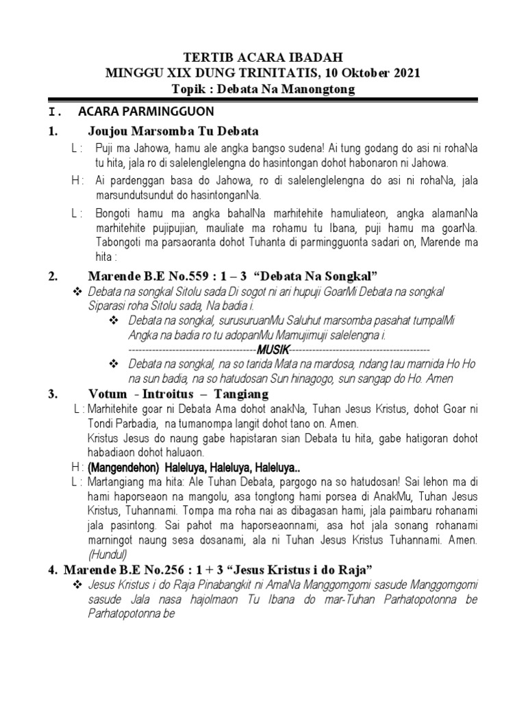 Acara Minggu XIX Dung Trinitatis. | PDF | Agama & Spiritualitas