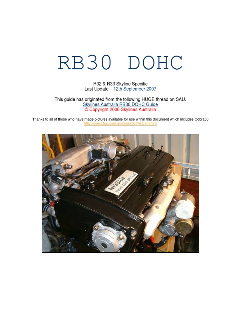 rb30 Dohc | PDF | Fuel Injection | Vehicles