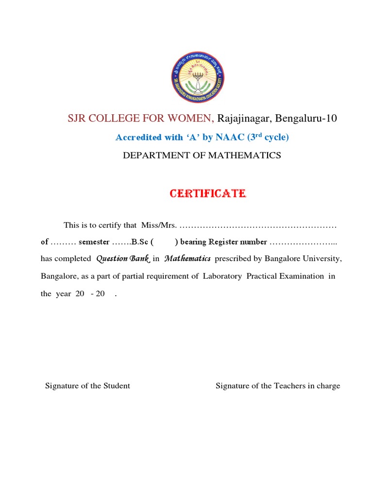 Maths Certificate | PDF