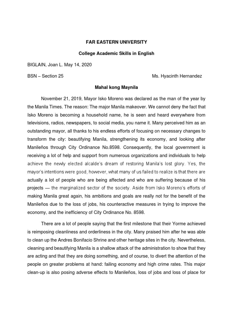 Sample Position Paper | PDF | Disability | Manila