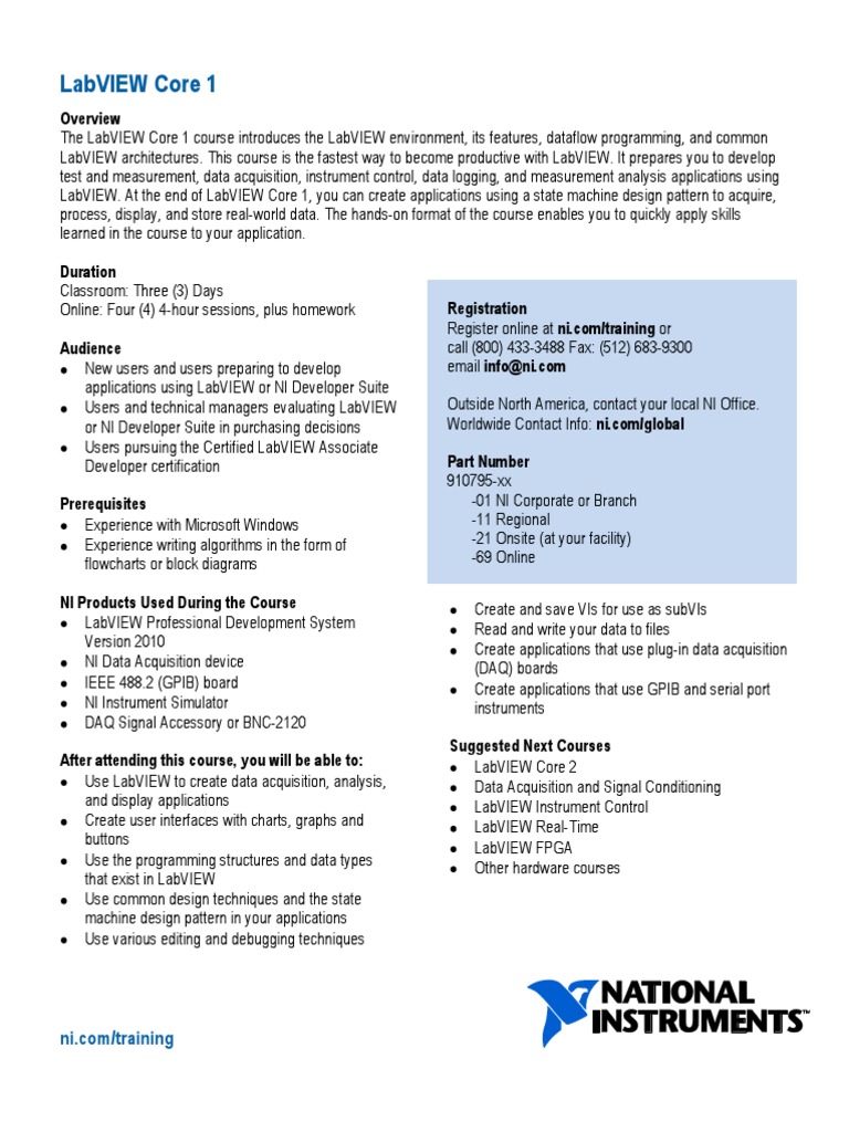 Labview Core 1 | PDF | Data Acquisition | Computer Programming