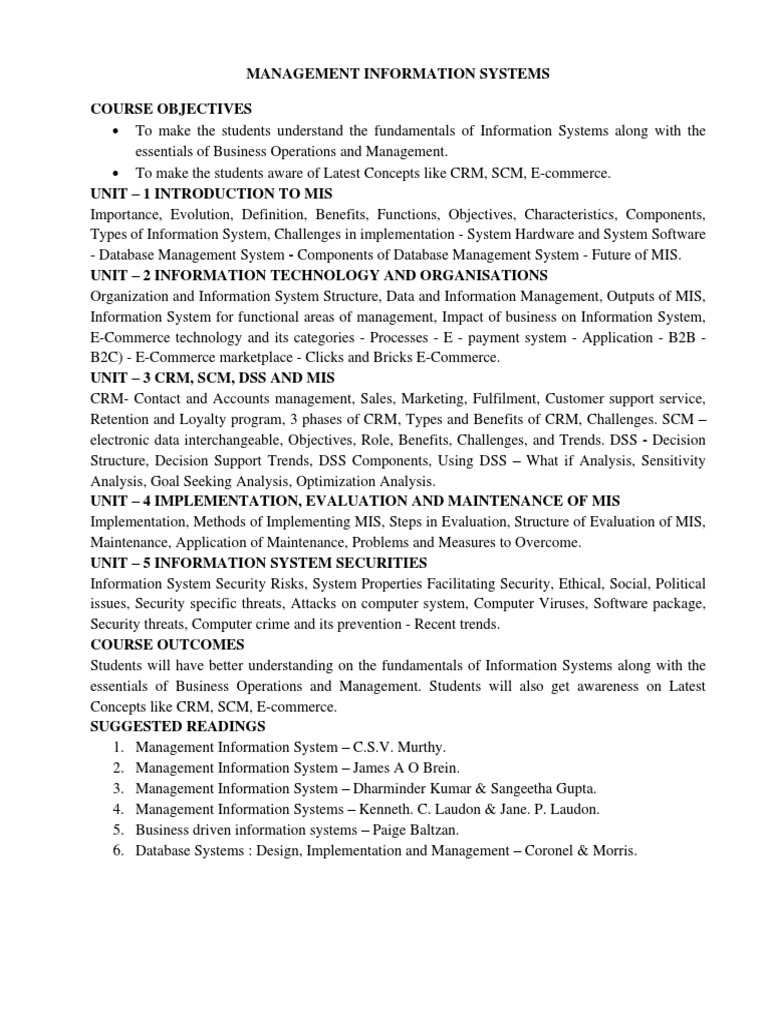 Management Information System | PDF | Management Information System ...