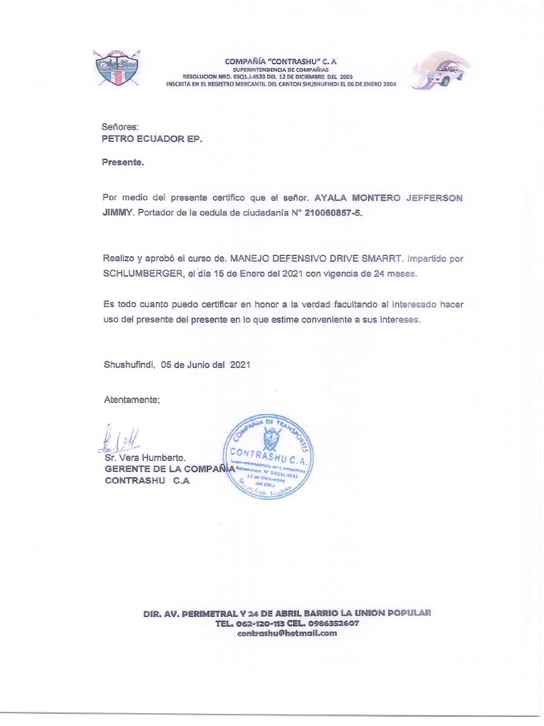 Oficio Solicitud Pec Ayala Jefferson | PDF