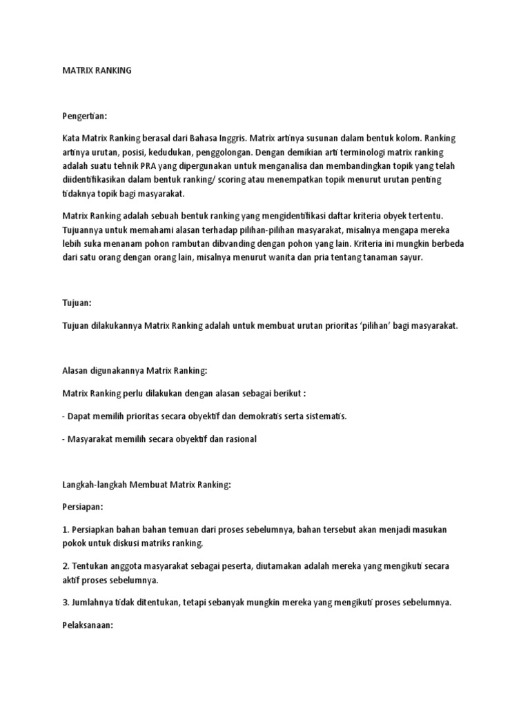 Matrix Ranking | PDF