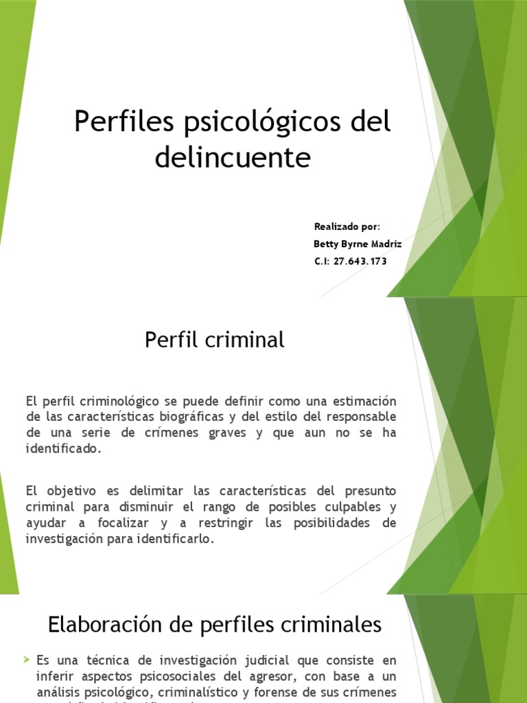 Perfiles Psicológicos Del Delincuente | PDF | Sicología | Inferencia