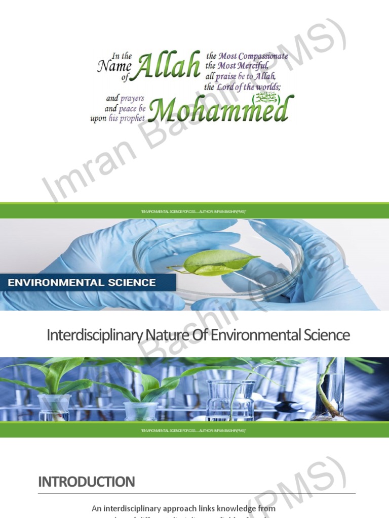 Interdisciplinary Nature of ES | PDF | Environmental Science ...