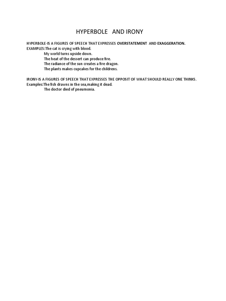 Hyperbole and Irony | PDF