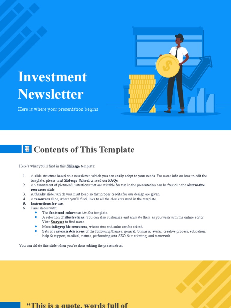 Investment Newsletter XL by Slidesgo | PDF | Planets | Solar System