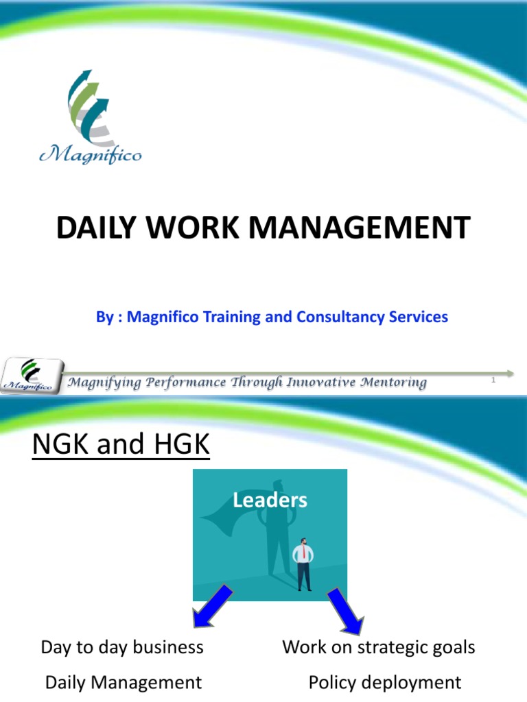 Daily Work Management: By: Magnifico Training and Consultancy Services ...