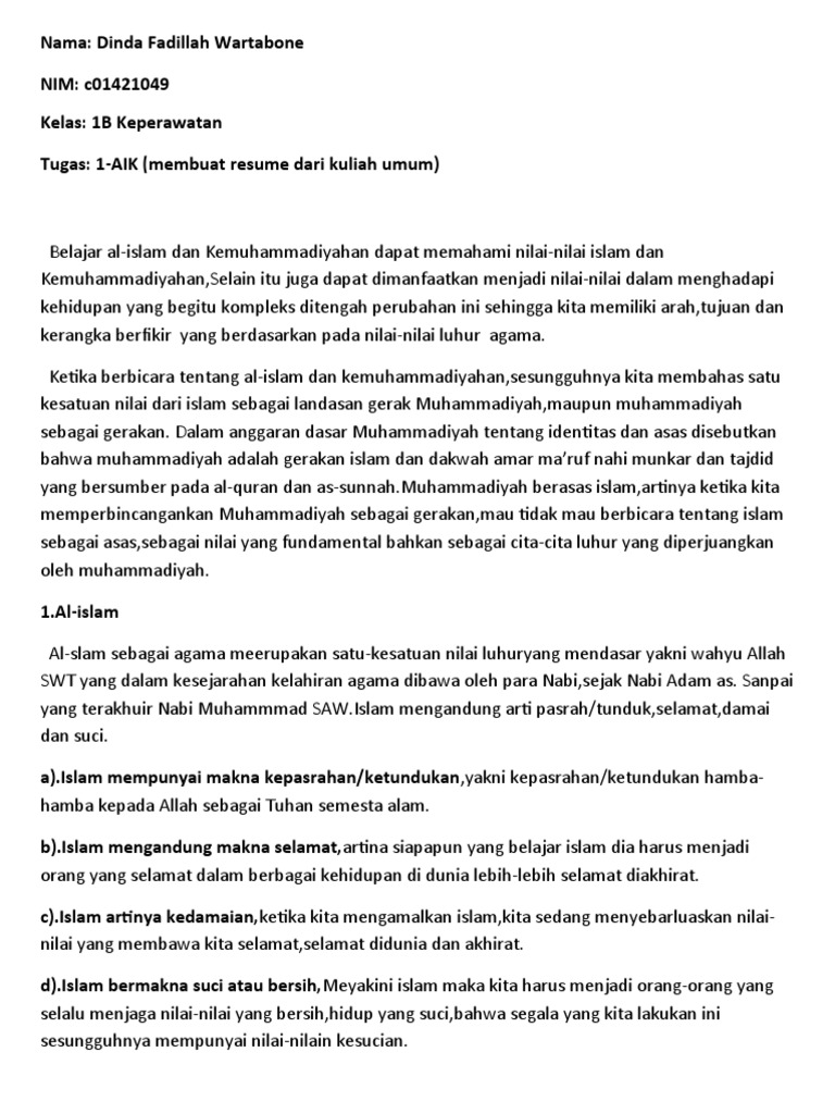 Tugas Resume AIK | PDF