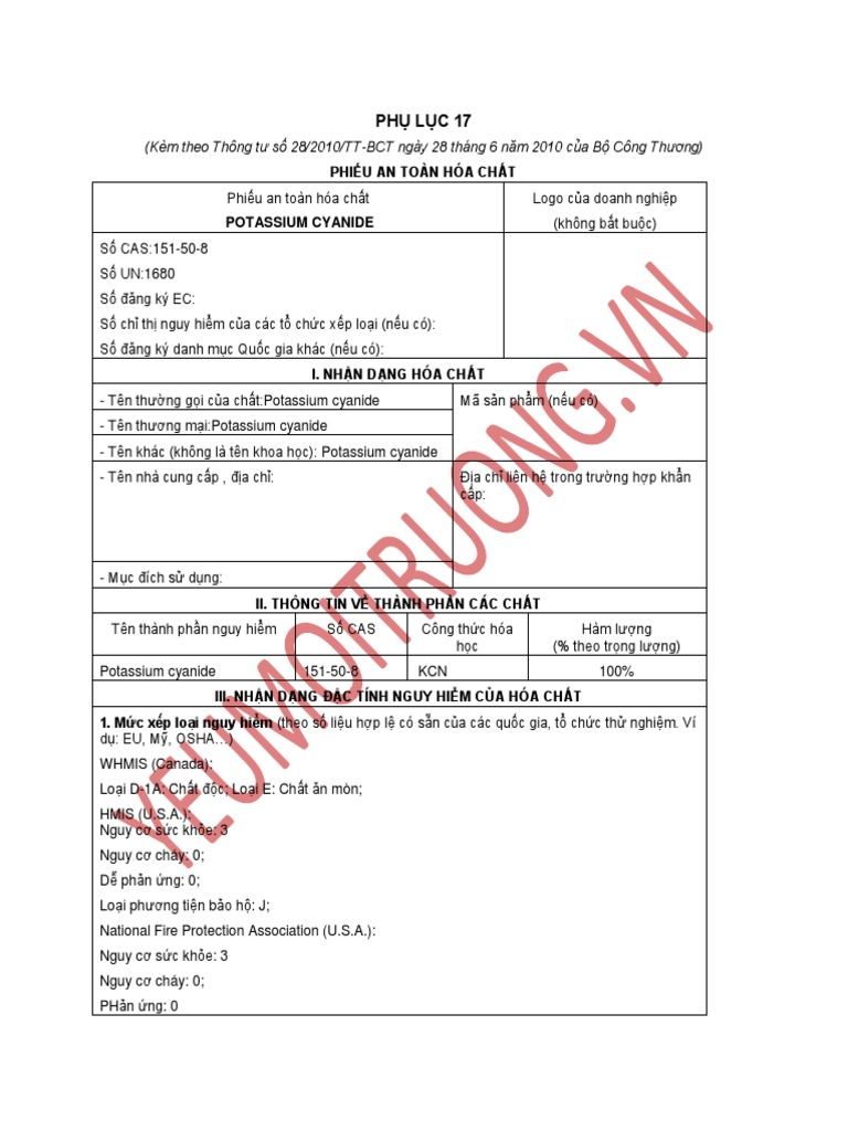 MSDS KCN | PDF