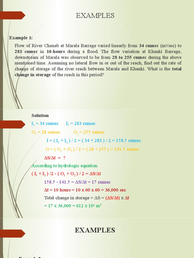 2 Hydrologic Equation Example Lec 1 | PDF | Drainage Basin | Surface Runoff
