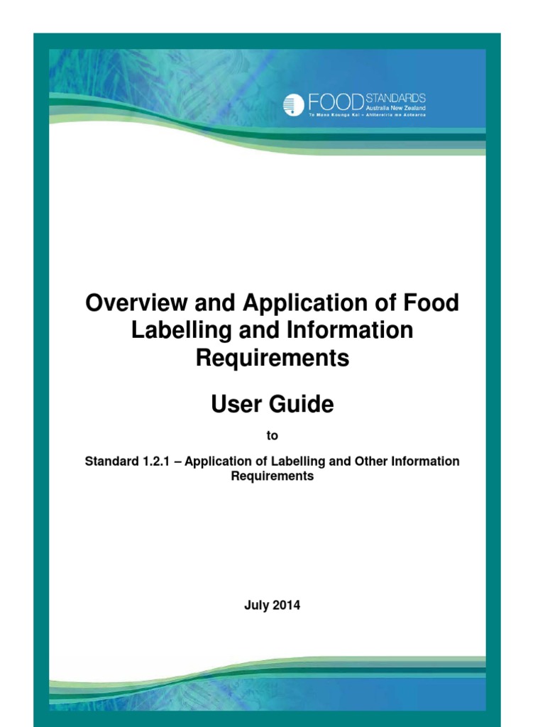 Guide To Standard 1 2 1 - Labelling and Other Information Requirements ...